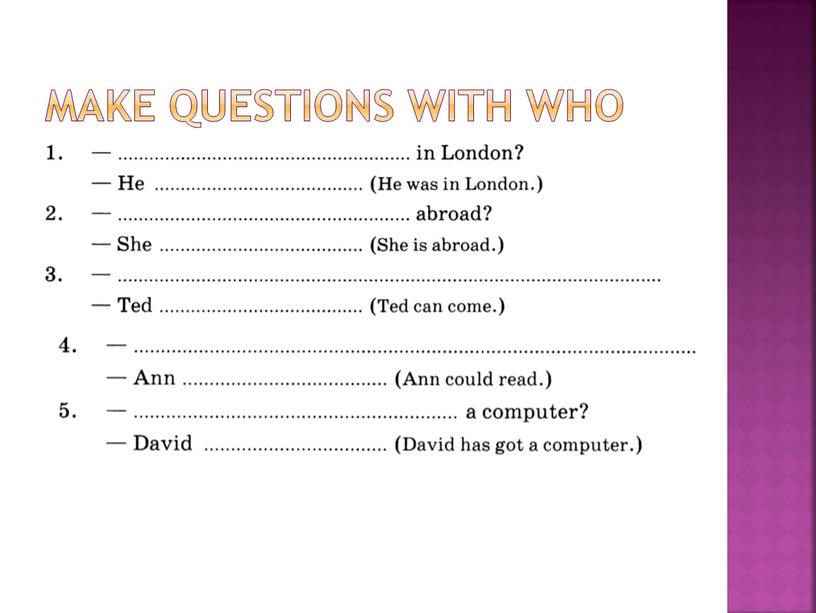 9 Questions with who