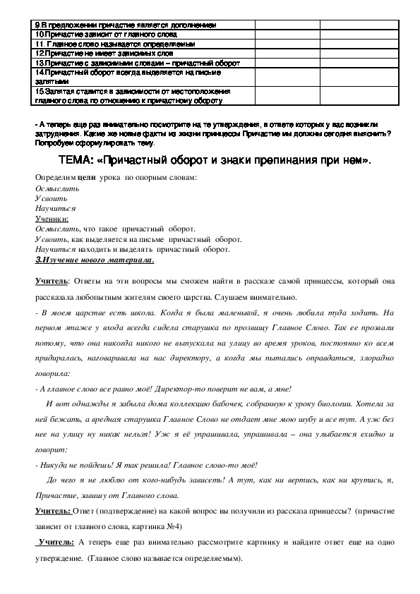 Разработка урока по русскому языку на тему: "Причастный оборот". (6 ...